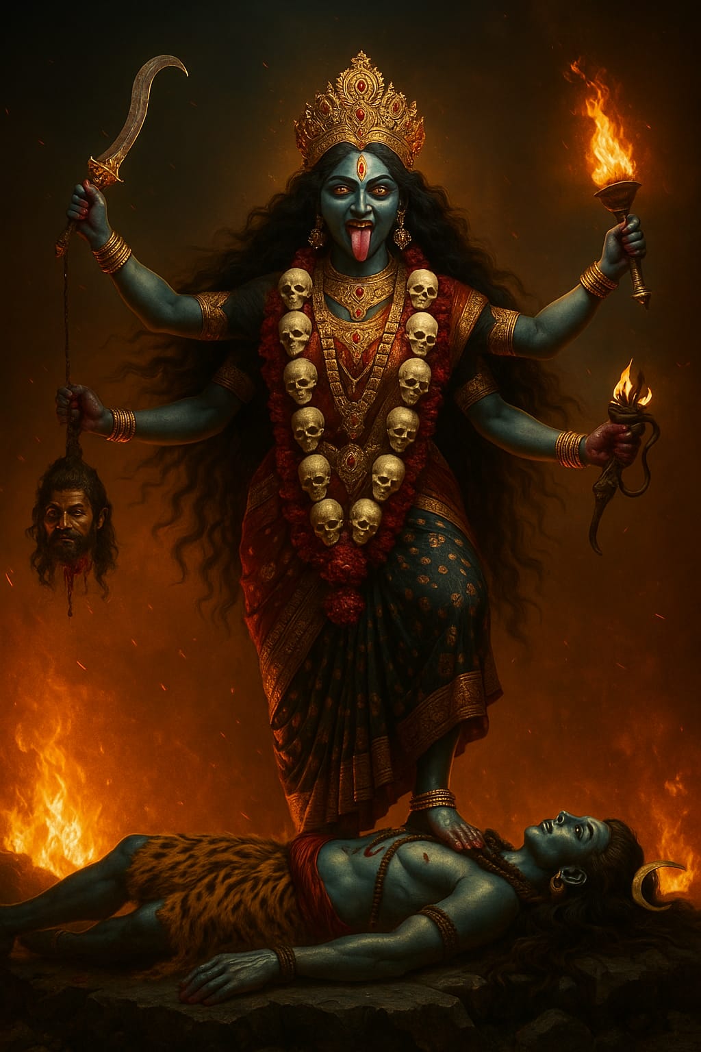 Goddess Kali Fierce Form 4K Image - GodsPhoto