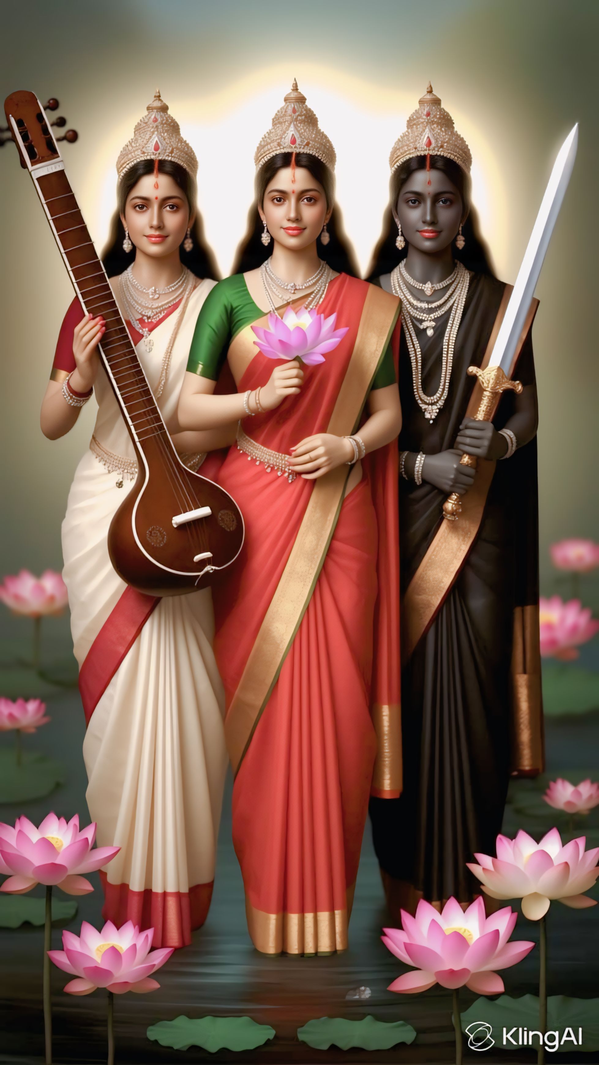 Goddess Kali Lakshmi Saraswati Image - GodsPhoto