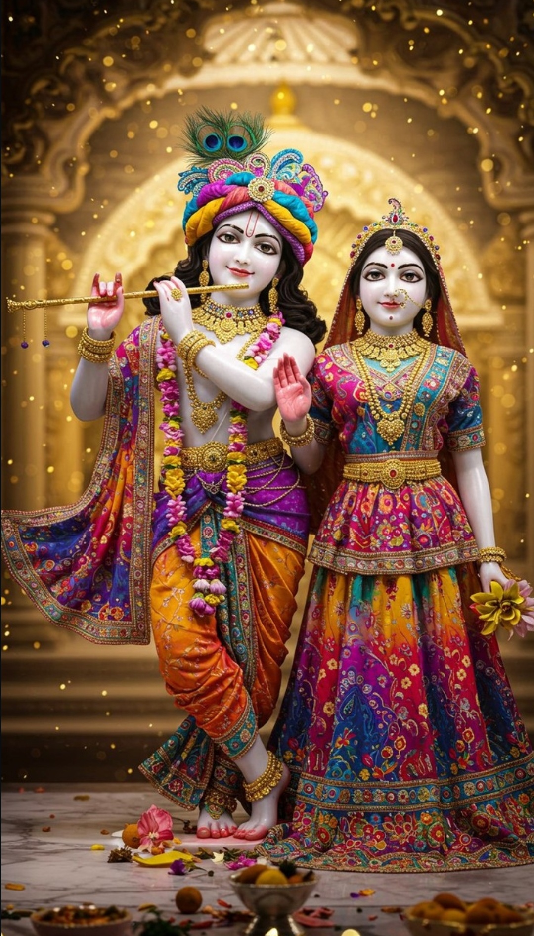 Radha Krishna in Colorful Divine Splendor - GodsPhoto