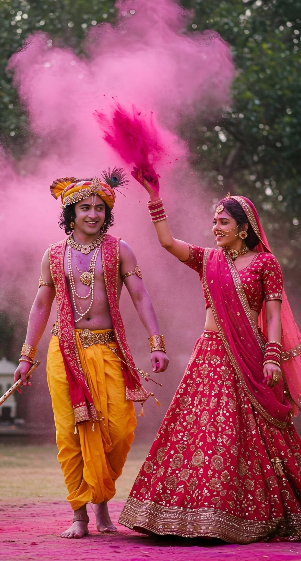 Radha Krishna Holi Celebration - GodsPhoto
