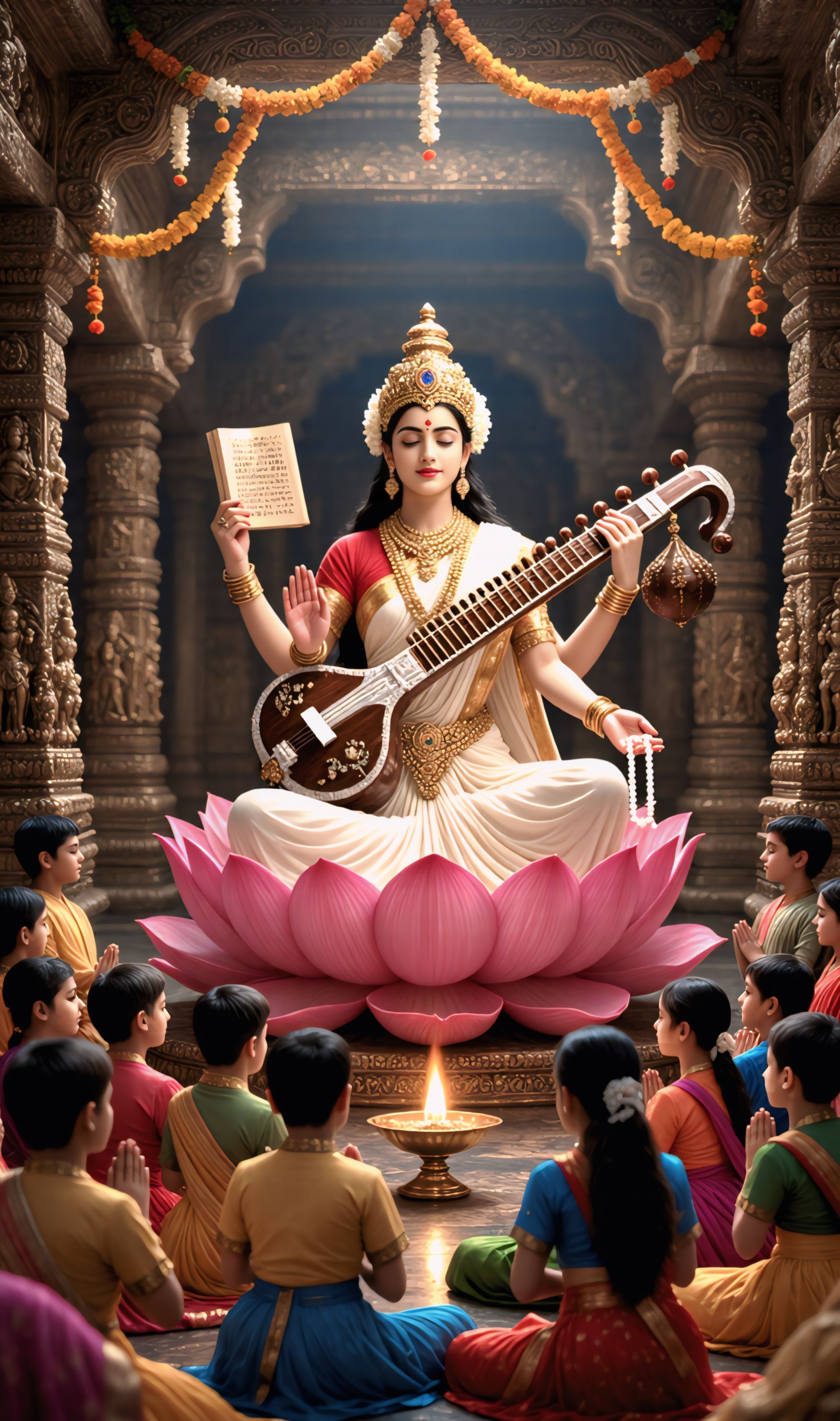 Saraswati Mata Photos 2025 – Royalty‑Free 4K, Download Now. - GodsPhoto
